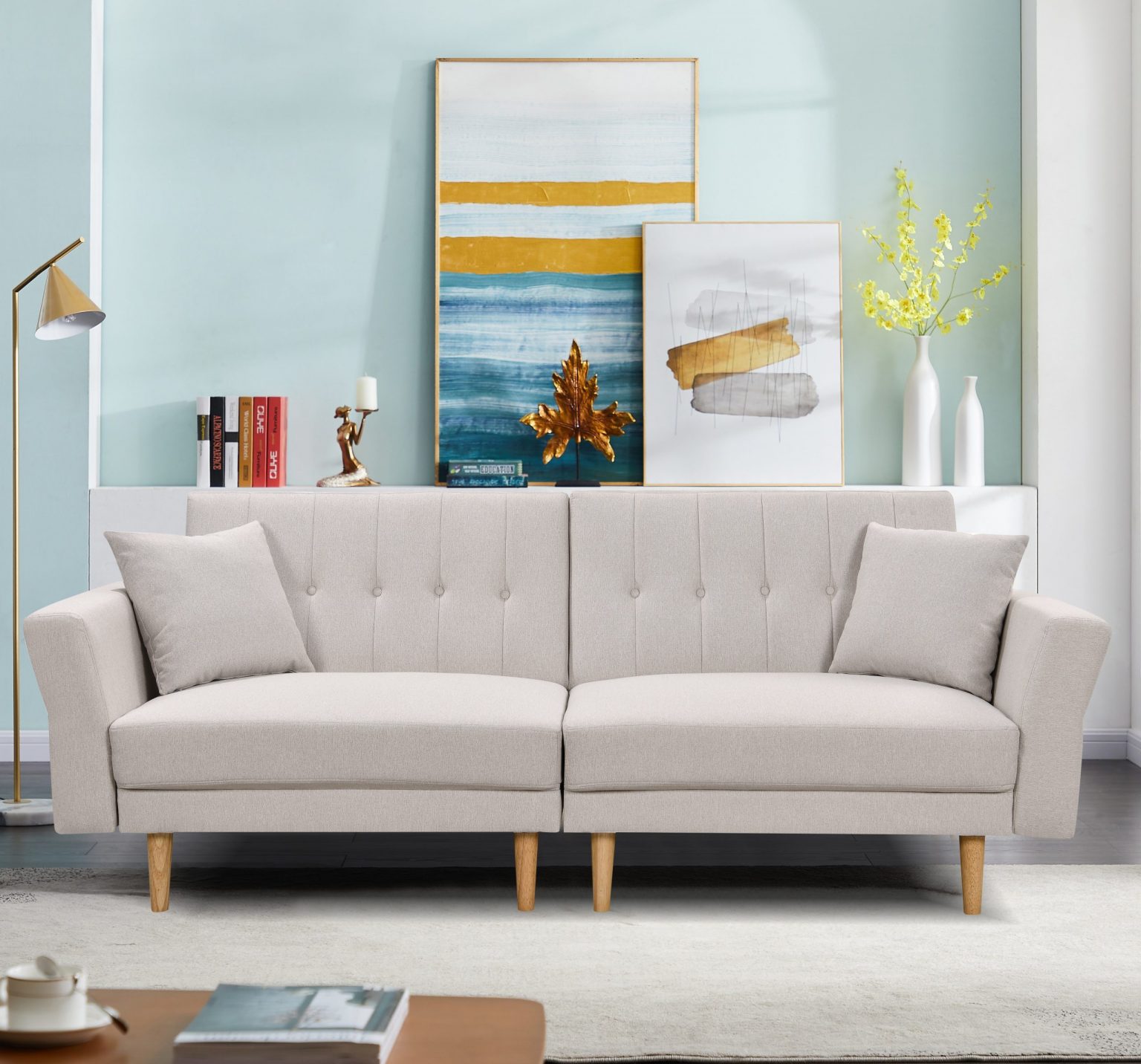 Split 3 Seater Sofa bed Convertible to Two Separate Sofas - Homemaker