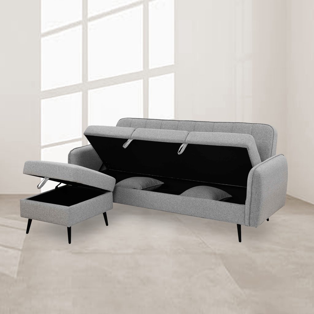 New Sweety Premium 3 Seater Sofa with Ottoman - Homemaker